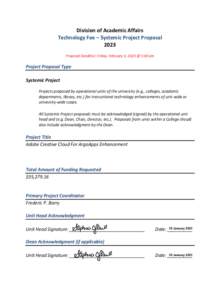 Fillable Online Educational Technology Fee Call for Proposals Fax Email ...