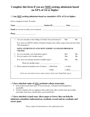 Fillable Online Complete this form if you are NOT seeking admission ...