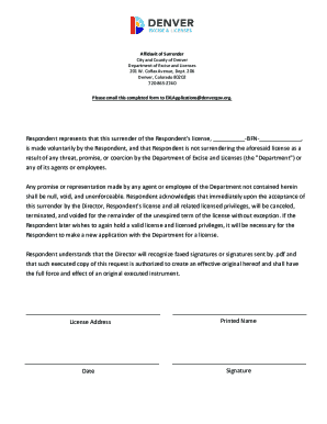 Fillable Online Affidavit of Surrender Fax Email Print - pdfFiller