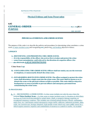 Fillable Online DGO 6.02 "Physical Evidence and Scene Preservation ...