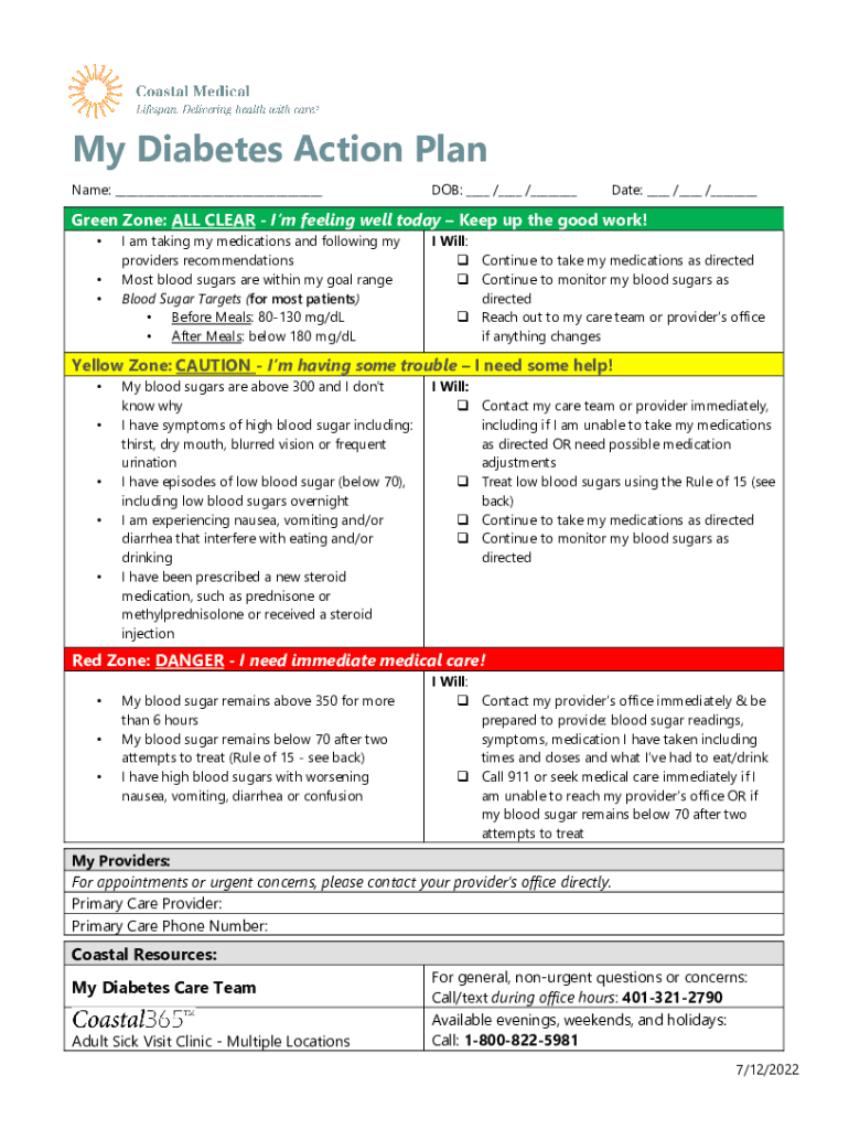 Fillable Online DIABETES MEDICAL MANAGEMENT PLAN School Year Fax Email ...