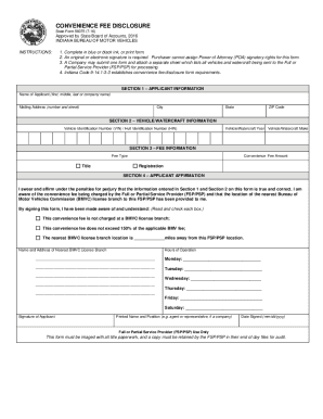 Fillable Online Get the free indiana convenience fee disclosure form Fax Email Print - pdfFiller
