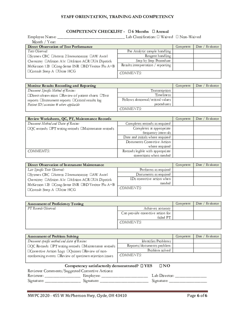 Fillable Online Six Evaluation Types to be Included in the Competency ... Fax Email Print ...