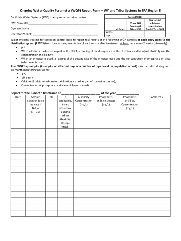 Fillable Online Reporting Forms for Drinking Water Systems in Wyoming ... Fax Email Print ...