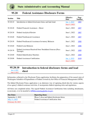 Fillable Online ofm wa Introduction to federal disclosure forms and ...