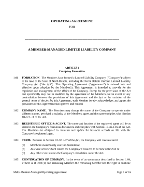 Fillable Online Operating agreement for llc puerto rico Fax Email Print ...