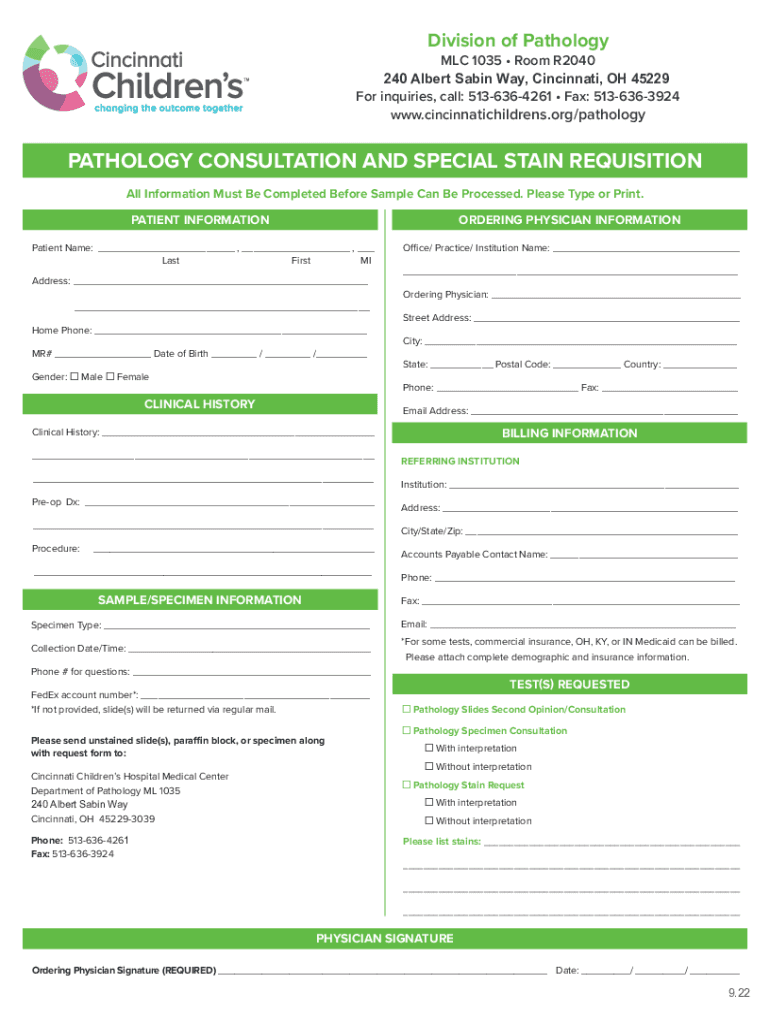 Fillable Online Pathology Consult Form. Pathology Consult Form Fax ...