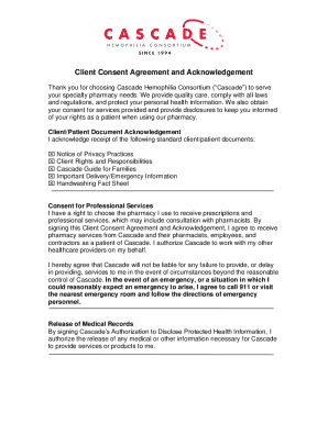 Fillable Online Client Consent Agreement and Acknowledgement Fax Email ...