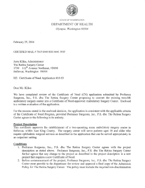 Fillable Online doh wa Certificate of Need application guide Fax Email ...