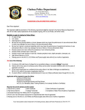 Fillable Online Chelsea Police Department - Ann Arbor Fax Email Print ...