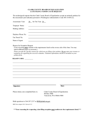 Fillable Online clark wa Form - Late File - Good Cause Request - CC Ver ...