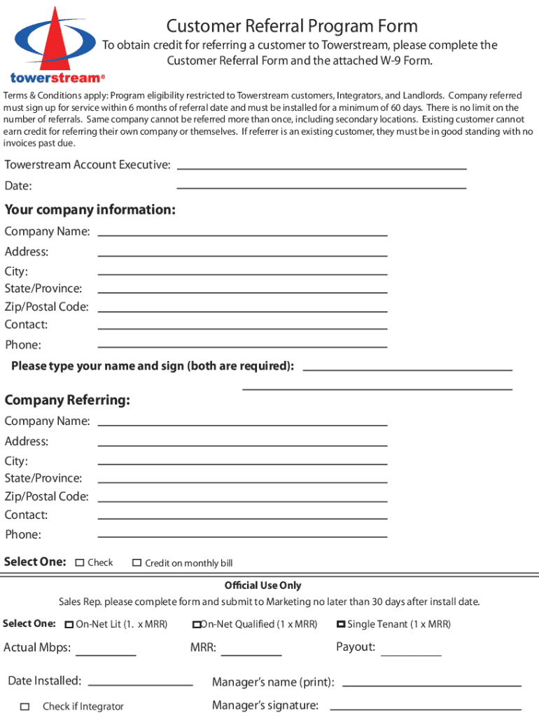 Fillable Online Referral Program Form Template Fax Email Print - pdfFiller