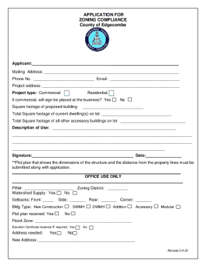 Fillable Online Inspection Zoning Compliance Form Fax Email Print ...