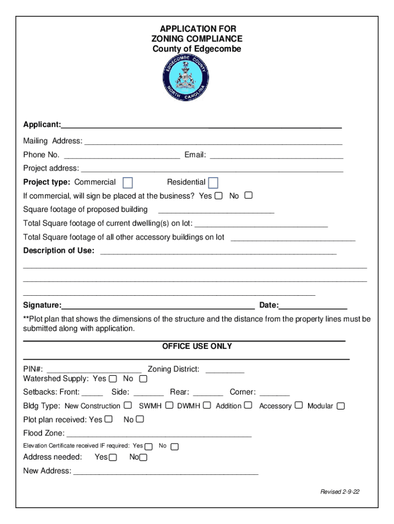 Fillable Online Inspection Zoning Compliance Form Fax Email Print ...