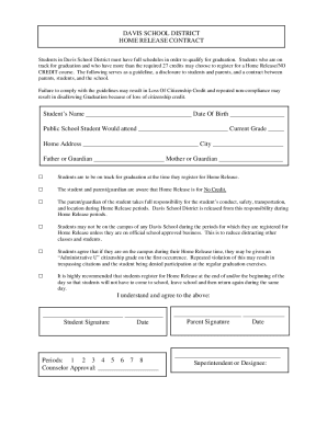 Fillable Online Davis School District Home Release Contract Fax Email Print - pdfFiller