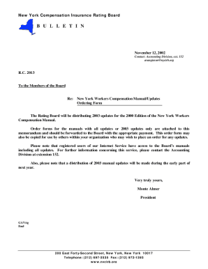 Fillable Online New York Workers Compensation Manual/Updates Ordering ...