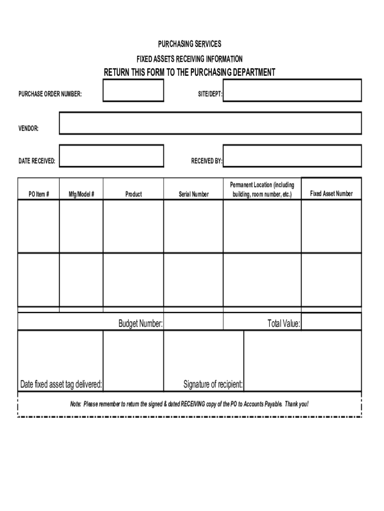 Fillable Online Fixed Asset Form. Fixed Asset Orange Form Fax Email ...