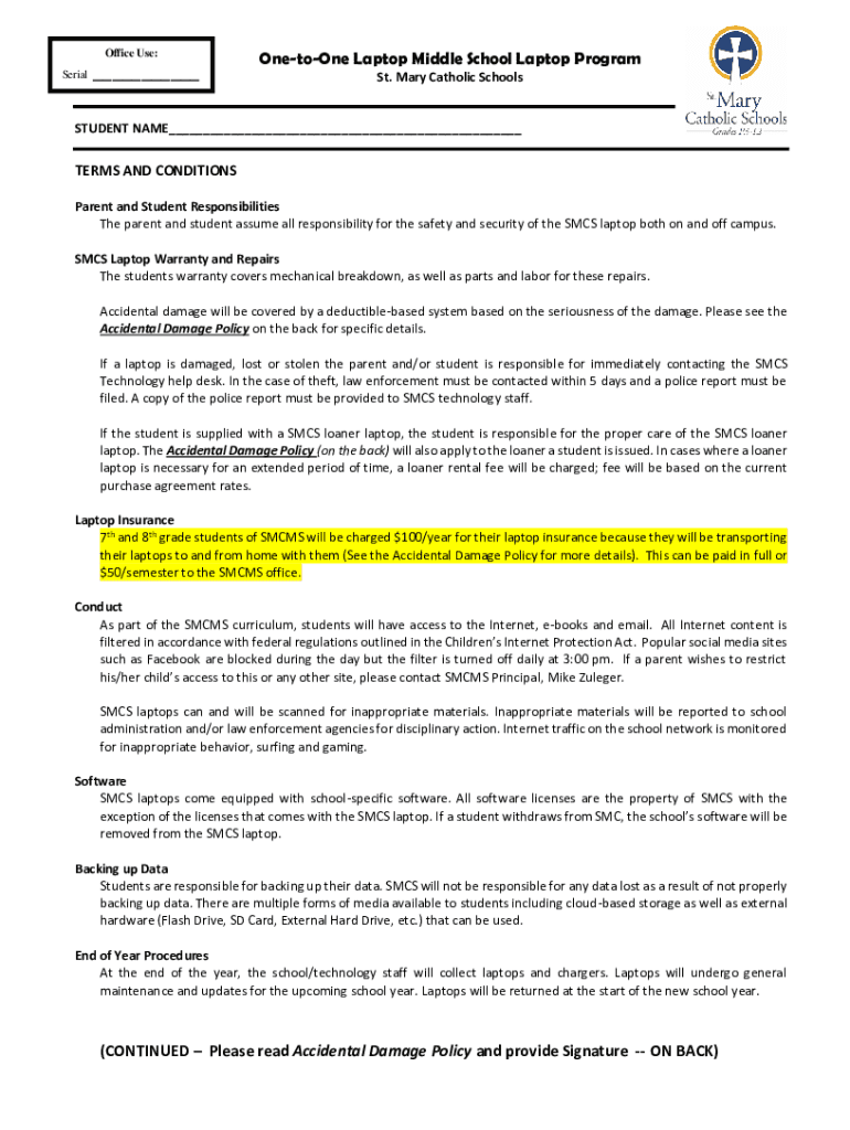 Fillable Online St. Mary Catholic School Elementary School Parent/ ... Fax Email Print - pdfFiller