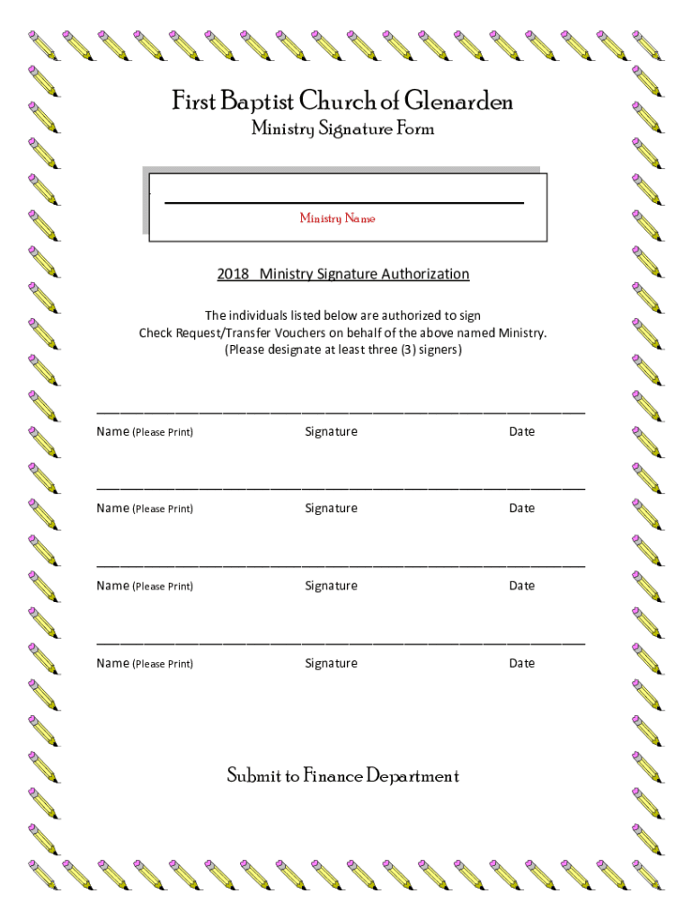 Fillable Online First Baptist Church of Glenarden Ministry Planning ...