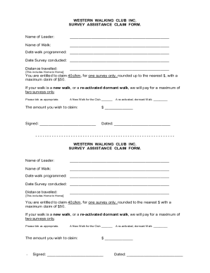 Fillable Online Survey Assistance Kms Claim Form Fax Email Print ...