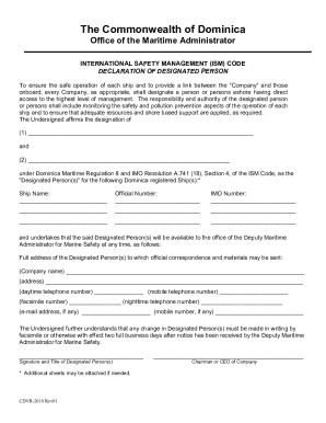 Fillable Online The ISM designated person ashore: what a job! (page N15 ...