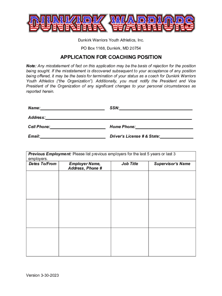 Fillable Online Dunkirk Youth Football Team Being Led By Its First Ever ... Fax Email Print ...