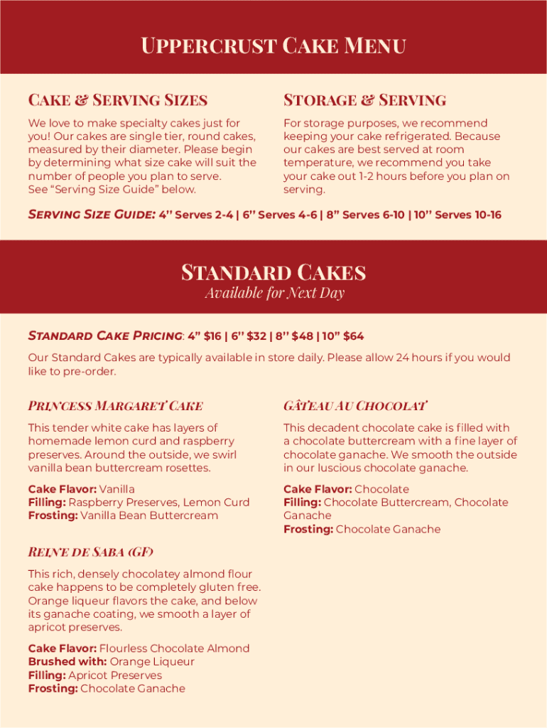 Fillable Online Upper Crust Bakery Assorted Sliced Loaf Cake (41 oz ...