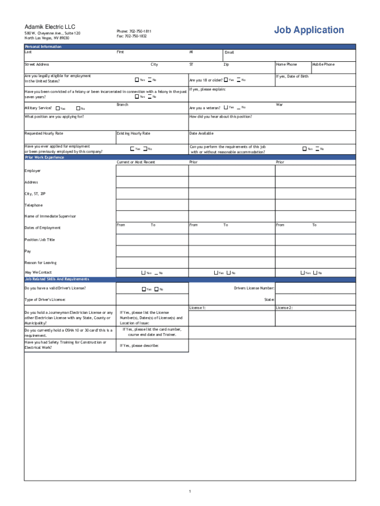 Fillable Online AE Job Application.xlsx Fax Email Print - pdfFiller