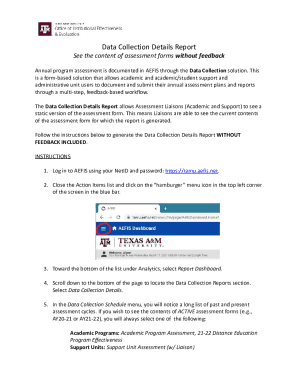 Fillable Online assessment tamu Data Collection Details Report - Forms ...