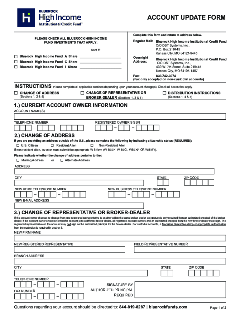 Fillable Online account update form Fax Email Print - pdfFiller