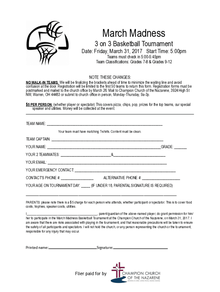 Fillable Online March Madness Rules Fax Email Print - pdfFiller