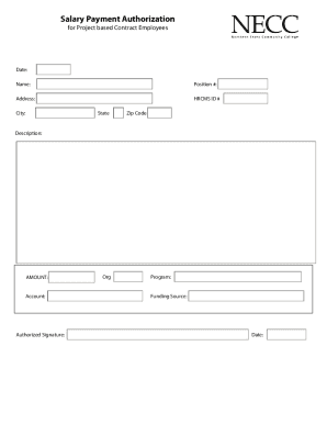 Fillable Online Salary Payment Authorization Fax Email Print - pdfFiller