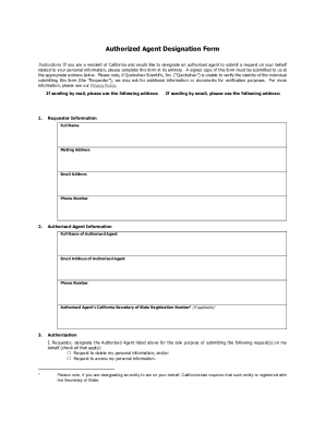 Fillable Online California Authorized Agent Designation Form.docx ...