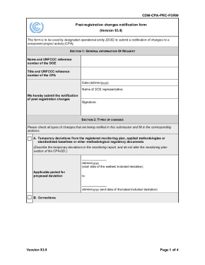 Fillable Online cdm unfccc CDM-CPA-PRC-FORM Version 03.0 Page 1 of 4 ...