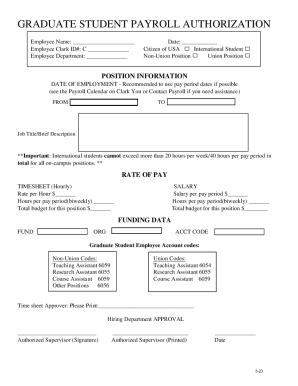 Fillable Online Student-Employment-Work-Hire-Form- ... Fax Email Print ...