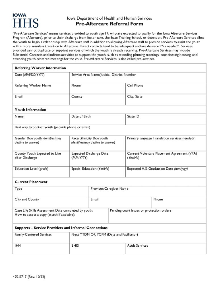 Fillable Online REQUEST FOR PROPOSAL (RFP) Iowa Aftercare Services ...