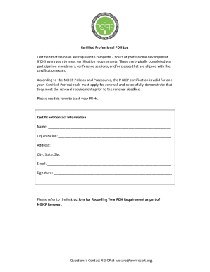 Fillable Online Certified Professional PDH Log Fax Email Print - pdfFiller