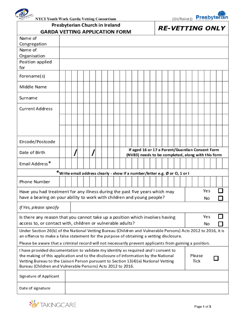 Fillable Online Instructions for vetting of students over 16 years old ...