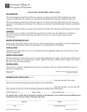 Fillable Online acep guide and retired application Fax Email Print ...