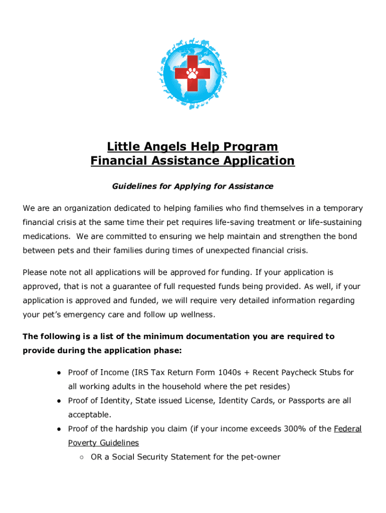 Fillable Online Little Angels Help Program Financial Assistance ...