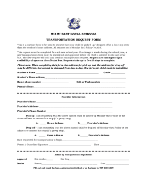 Fillable Online Transportation Request Form 23-24 Fax Email Print ...