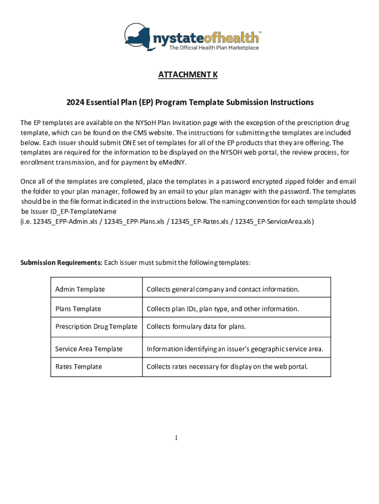 Fillable Online Attachment K - 2024 EP Template Instructions Fax Email Print - pdfFiller