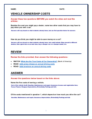 Fillable Online Lesson Plan for Introduction to Purchasing a Car Fax ...