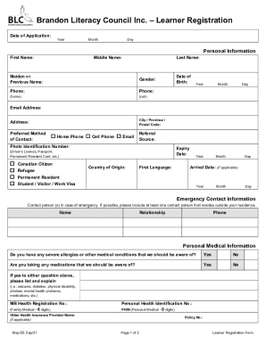 Fillable Online Learner Registration Fax Email Print - pdfFiller