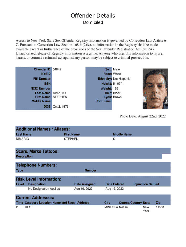 Fillable Online Fillable Online Offender Details - Westbury Schools Fax ...