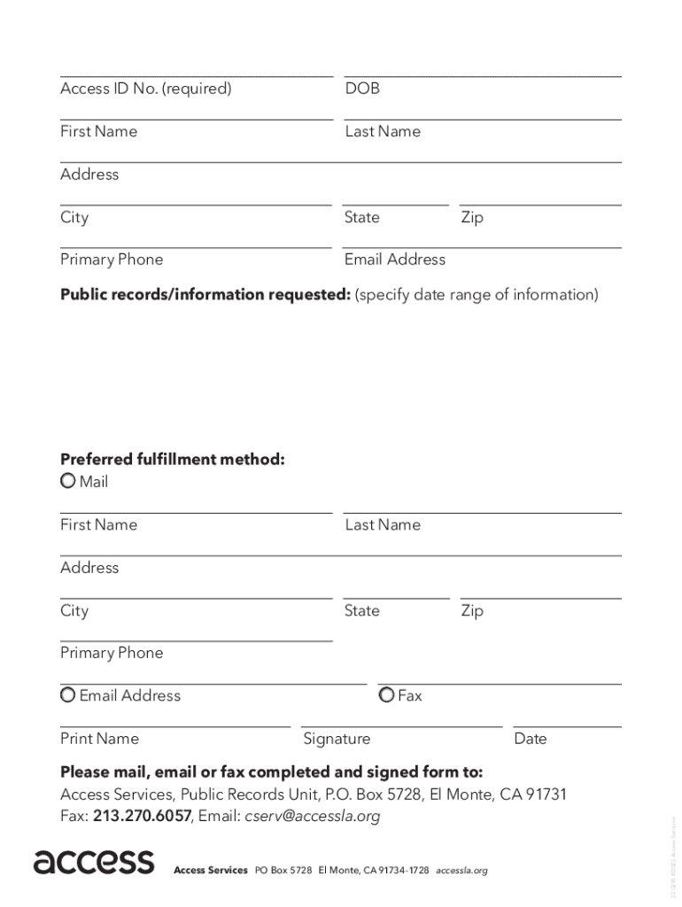 Fillable Online Public Records Request Order Form Fax Email Print - pdfFiller