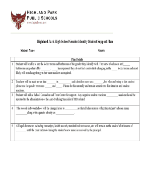 Fillable Online Transgender Support Plan Template Fax Email Print ...