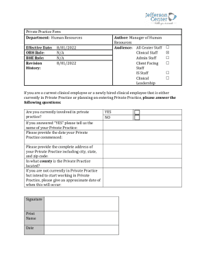 Fillable Online Private Practice Form Fax Email Print - pdfFiller
