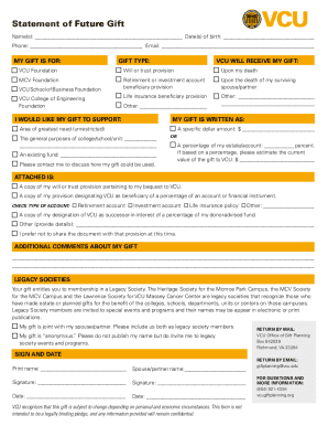 Fillable Online Fillable Planned Giving Legacy Circle Enrollment Form ...