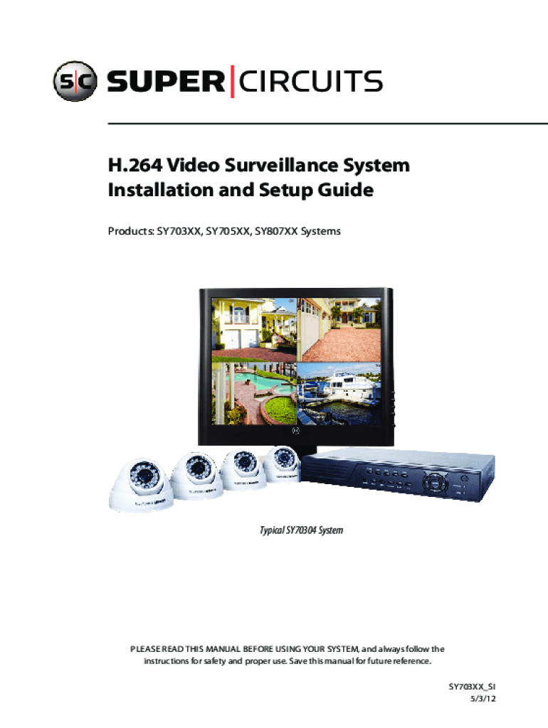 Fillable Online H.264 Video Surveillance System Installation and Setup Guide Fax Email Print ...